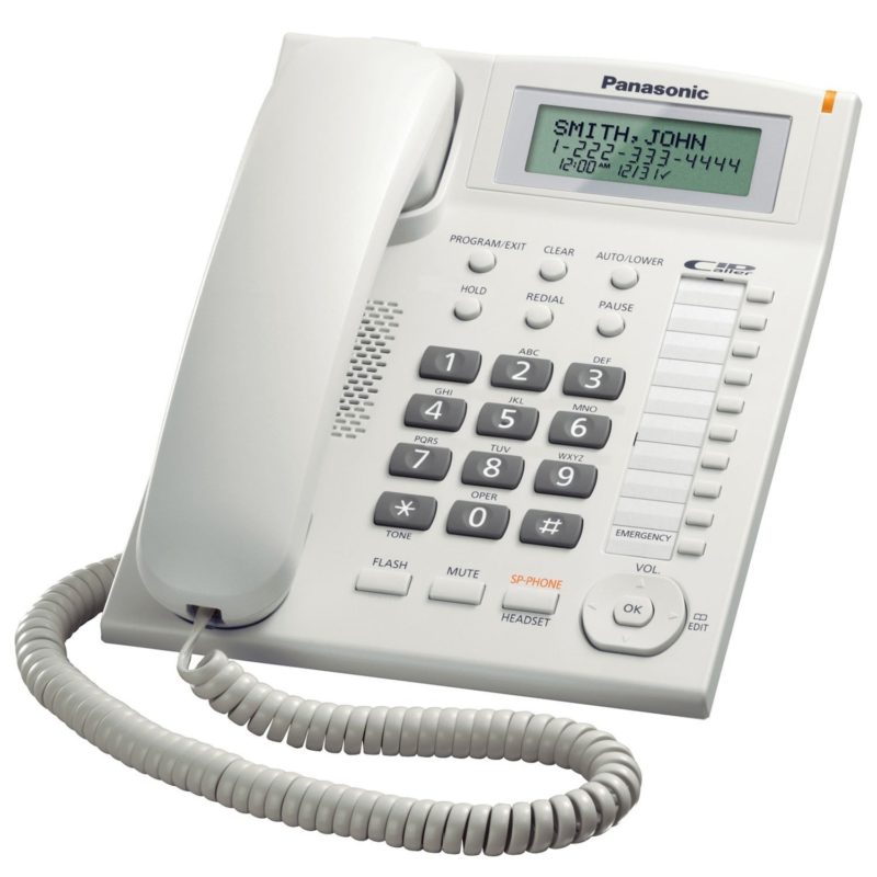 Teléfono analógico PANASONIC – Analógica, Pared, Color blanco, Si, Si ...